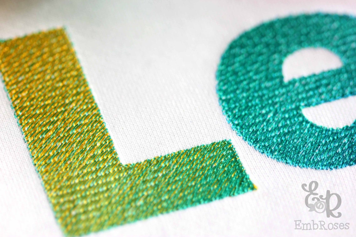 Gradient Font for Machine Embroidery ORDINARY THREADS Required Ombre ...