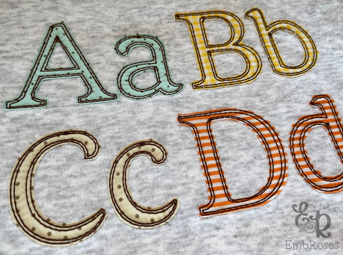 Raggy Applique Font for Machine Embroidery Free Edge Alphabet - Etsy