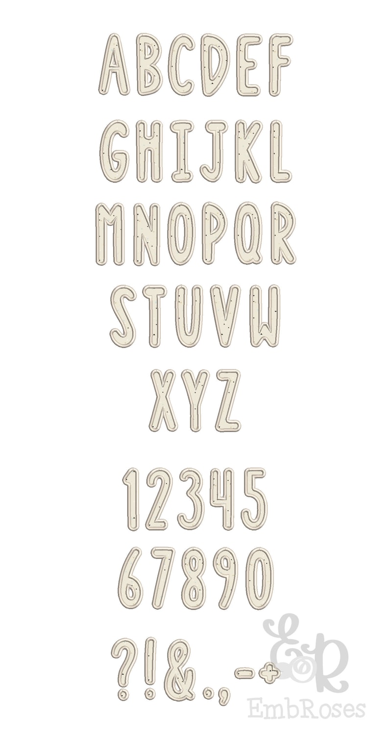 Applique Font for Machine Embroidery Alphabet 2", 3", 4", 5" Sizes BX ...