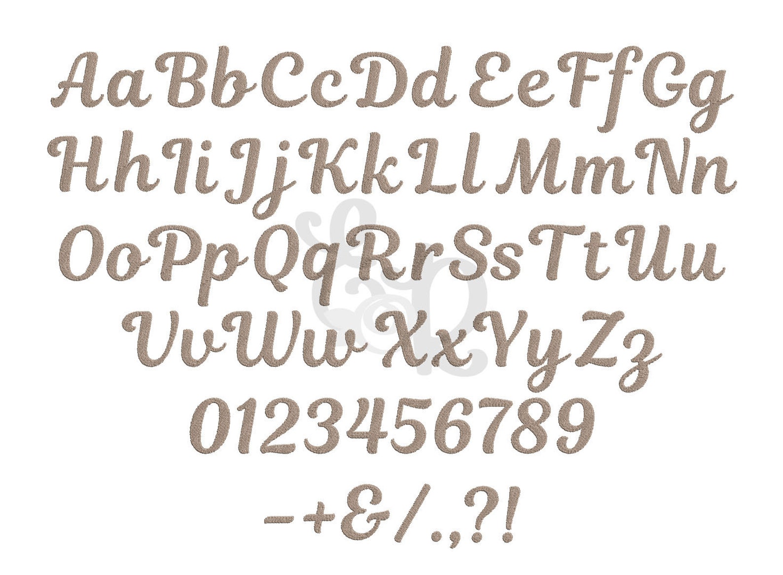 Step Stitch Script for Machine Embroidery Font 5 Sizes: - Etsy