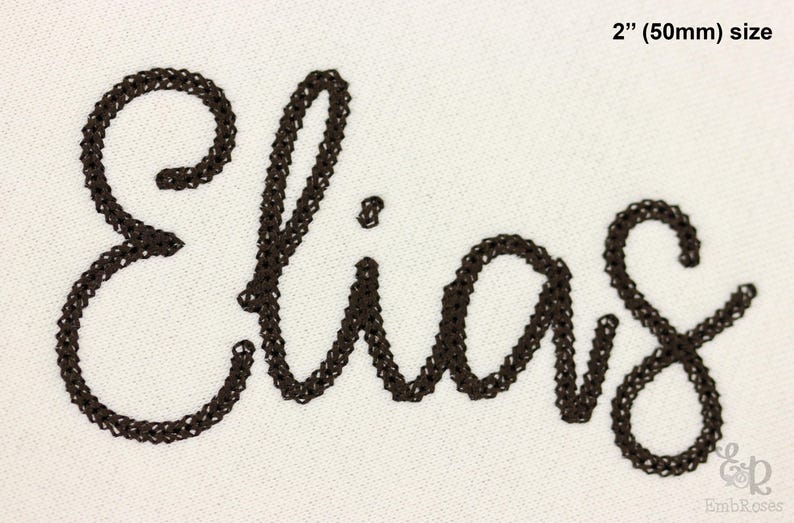 ESA Font Dense Chain Script Font for Machine Embroidery Alphabet 3 ...