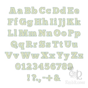 Satin Applique Font Machine Embroidery Alphabet 4 Sizes: 2", 3", 4", 5 ...