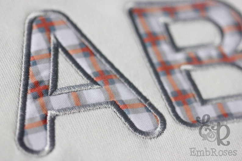 Satin Applique Font Machine Embroidery Round Alphabet 4 Sizes: - Etsy