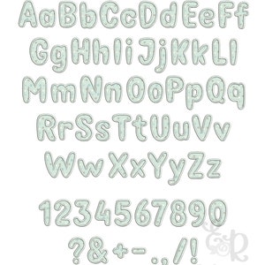 Satin Applique Font Machine Embroidery Alphabet 4 Sizes: 2", 3", 4", 5 ...