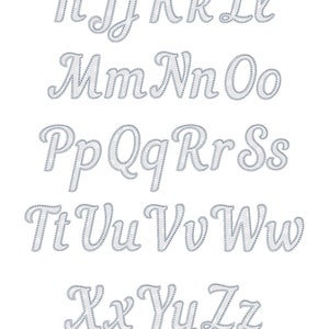 Raggy Applique Font for Machine Embroidery Free Edge Alphabet 4 Sizes ...