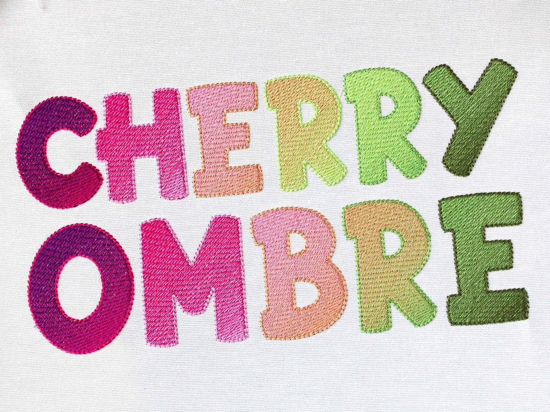 Gradient Font for Machine Embroidery ORDINARY THREADS Required Ombre ...