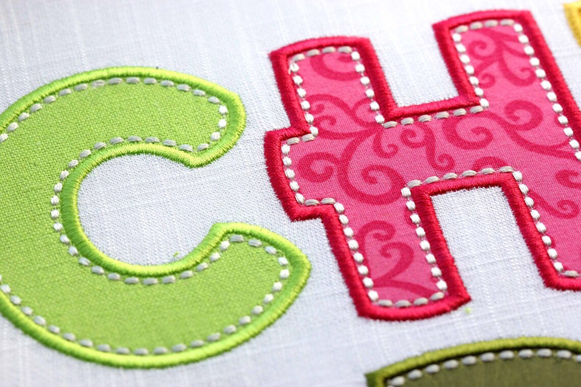 Applique Font for Machine Embroidery Alphabet With Motif Stitchline 2 ...