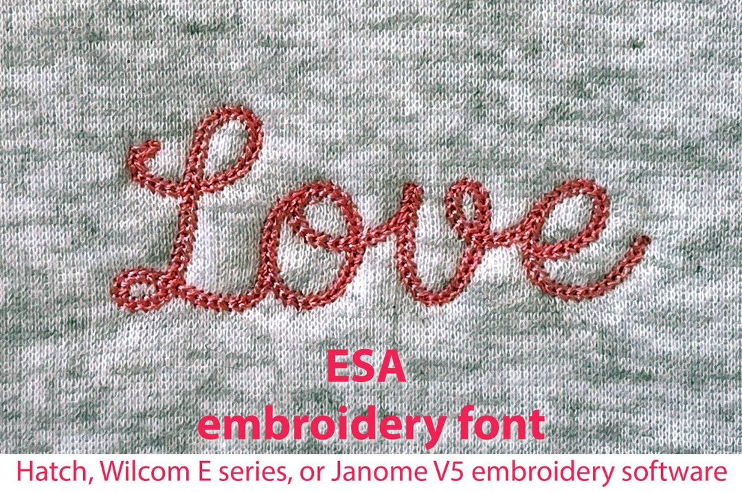 ESA Font Light Chain Script Font #4 for Machine Embroidery Alphabet ...