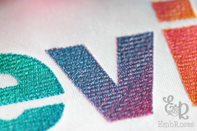 Gradient Font for Machine Embroidery ORDINARY THREADS Required - Etsy