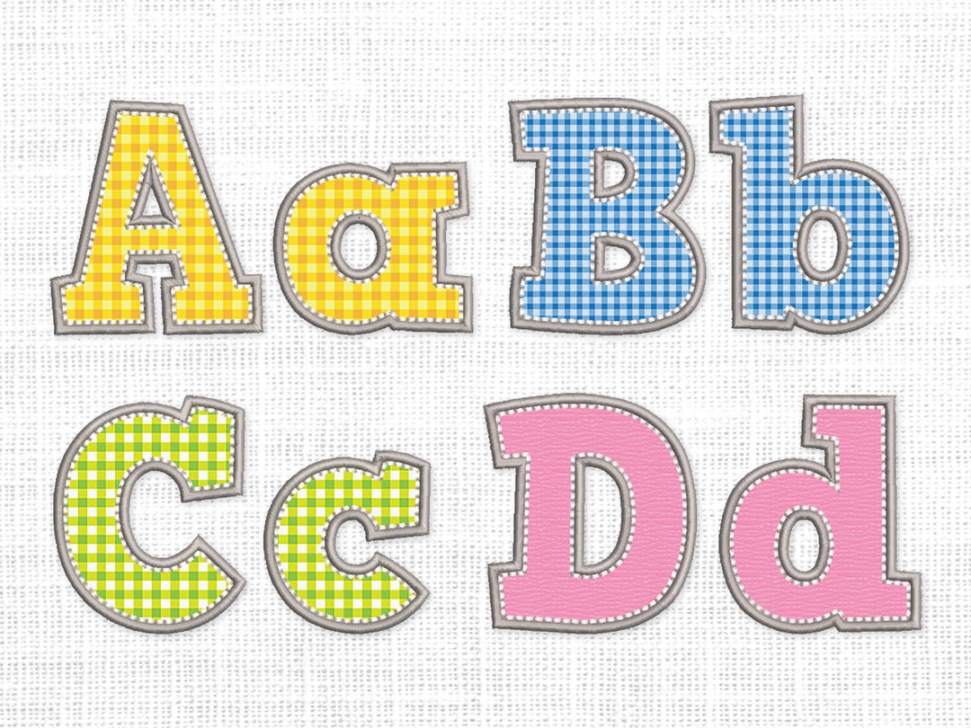 Satin Applique Font With Decorative Stitchline Machine Embroidery ...