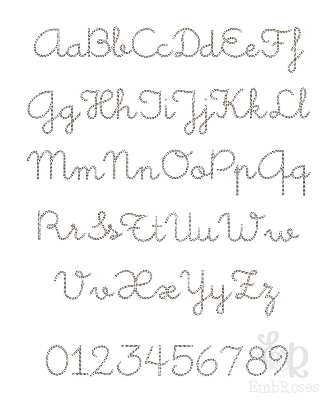 Bean Stitch Font for Machine Embroidery Alphabet 5 Sizes: - Etsy