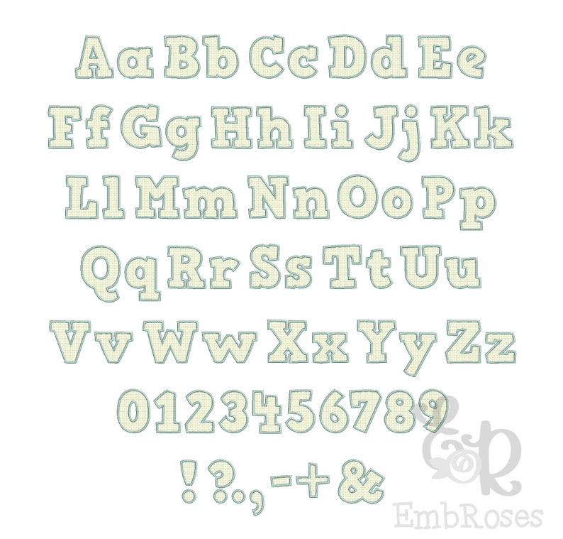 Satin Applique Font Machine Embroidery Alphabet 4 Sizes: - Etsy