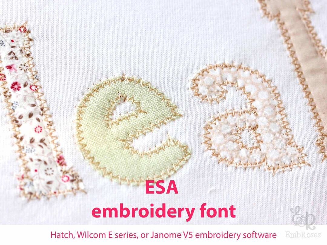 ESA Applique Font for Machine Embroidery Zigzag Stitch Alphabet 1110 - Etsy