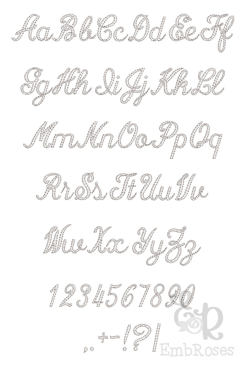 Sketch Script Font for Machine Embroidery Weightless - Etsy