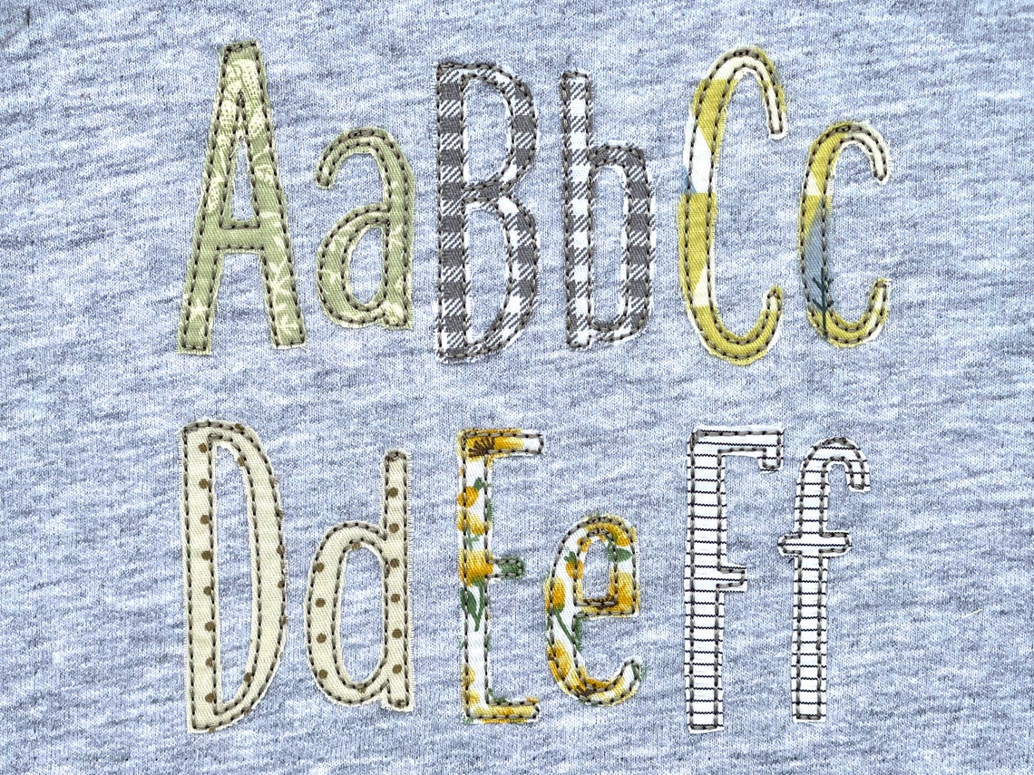Raggy Narrow Applique Font for Machine Embroidery Free Edge Narrow ...