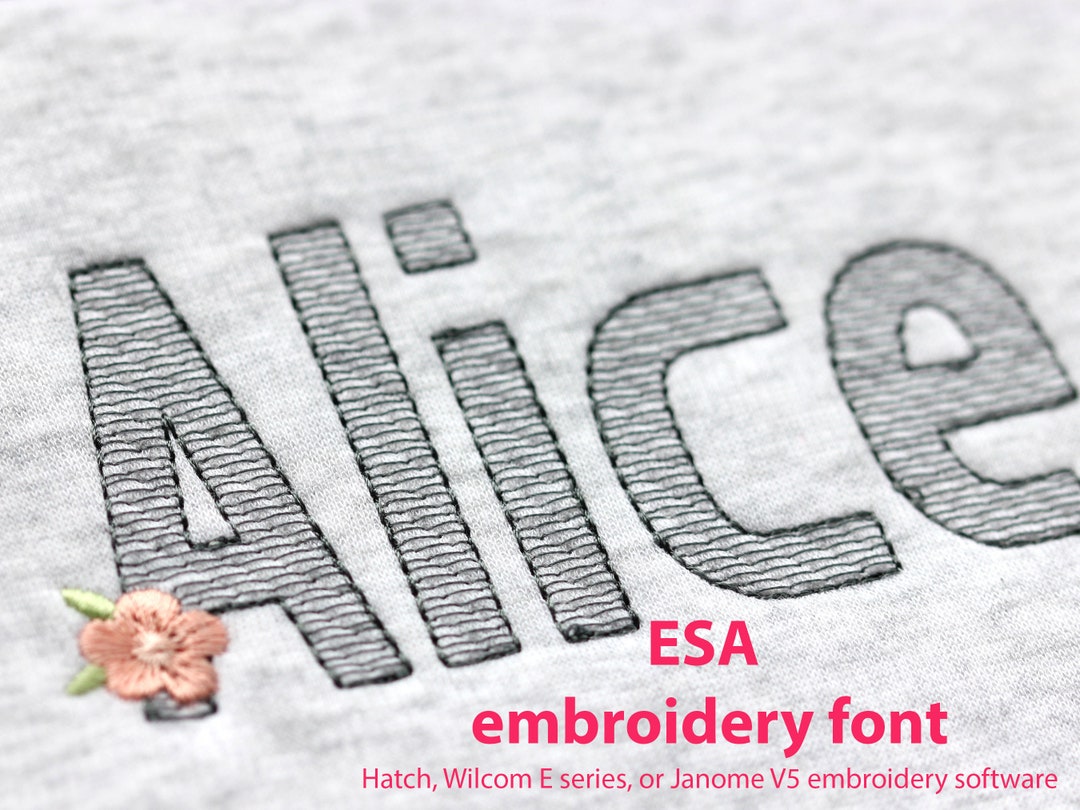 ESA Font! Narrow Sketch Font for Machine Embroidery Weightless Alphabet ...