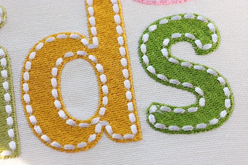 Step Stitch Embroidery Font - Machine Embroidery Alphabet - Filled ...
