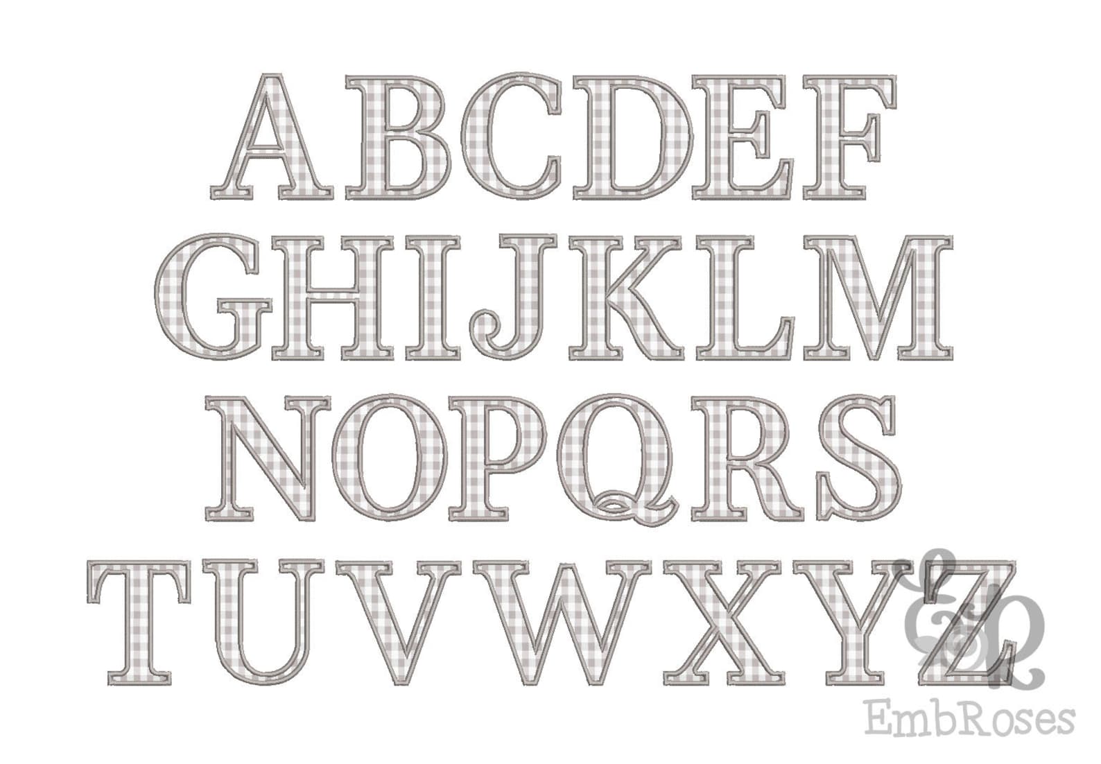 Satin Applique Font Machine Embroidery Alphabet 5 Large Sizes: - Etsy