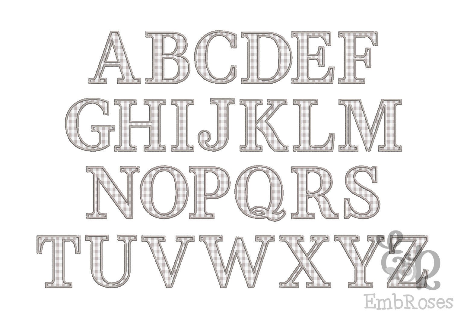 Satin Applique Font Machine Embroidery Alphabet 5 Large Sizes: - Etsy UK