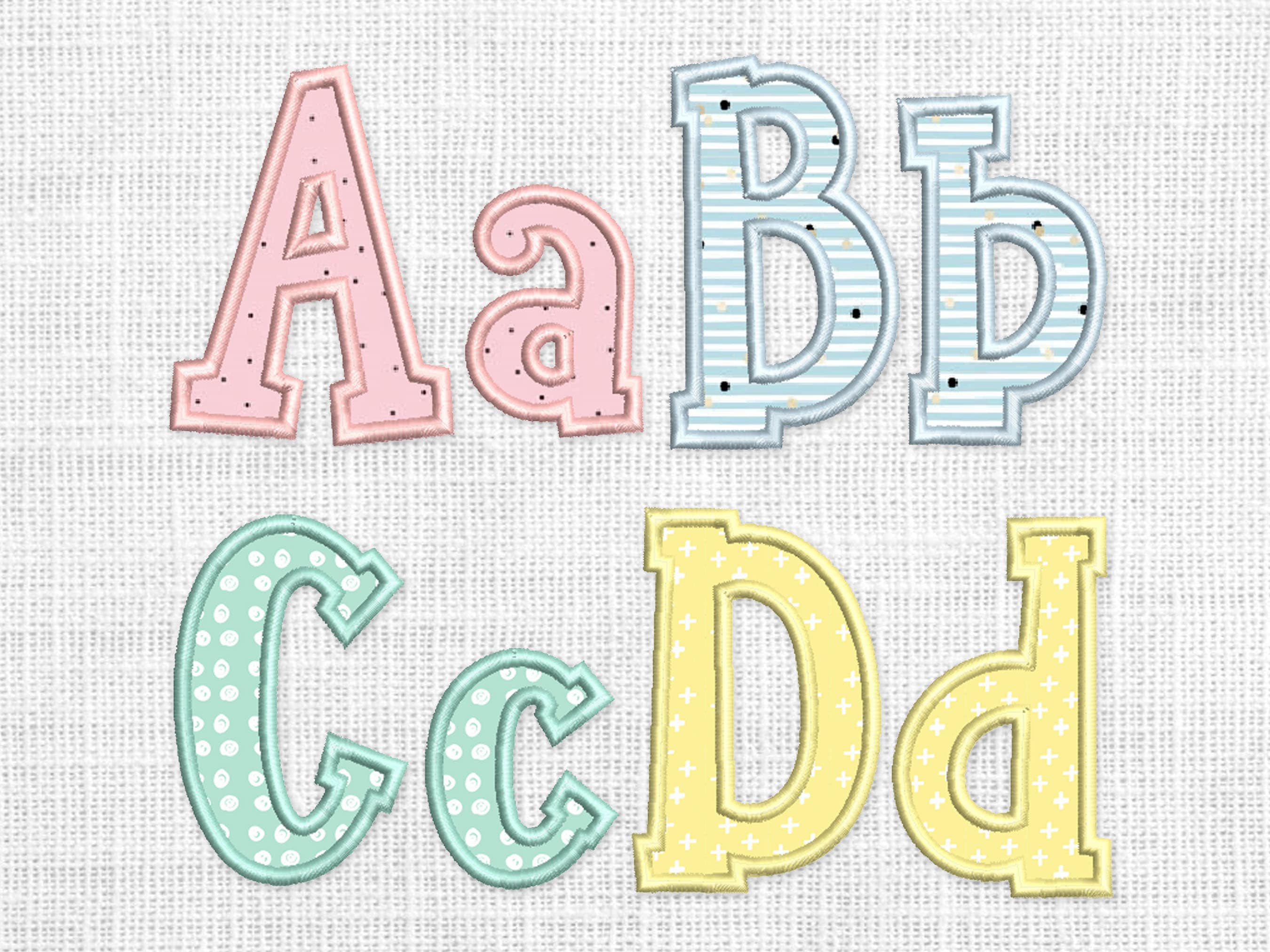 Machine Embroidery Font Satin Applique Alphabet 4 Sizes: - Etsy