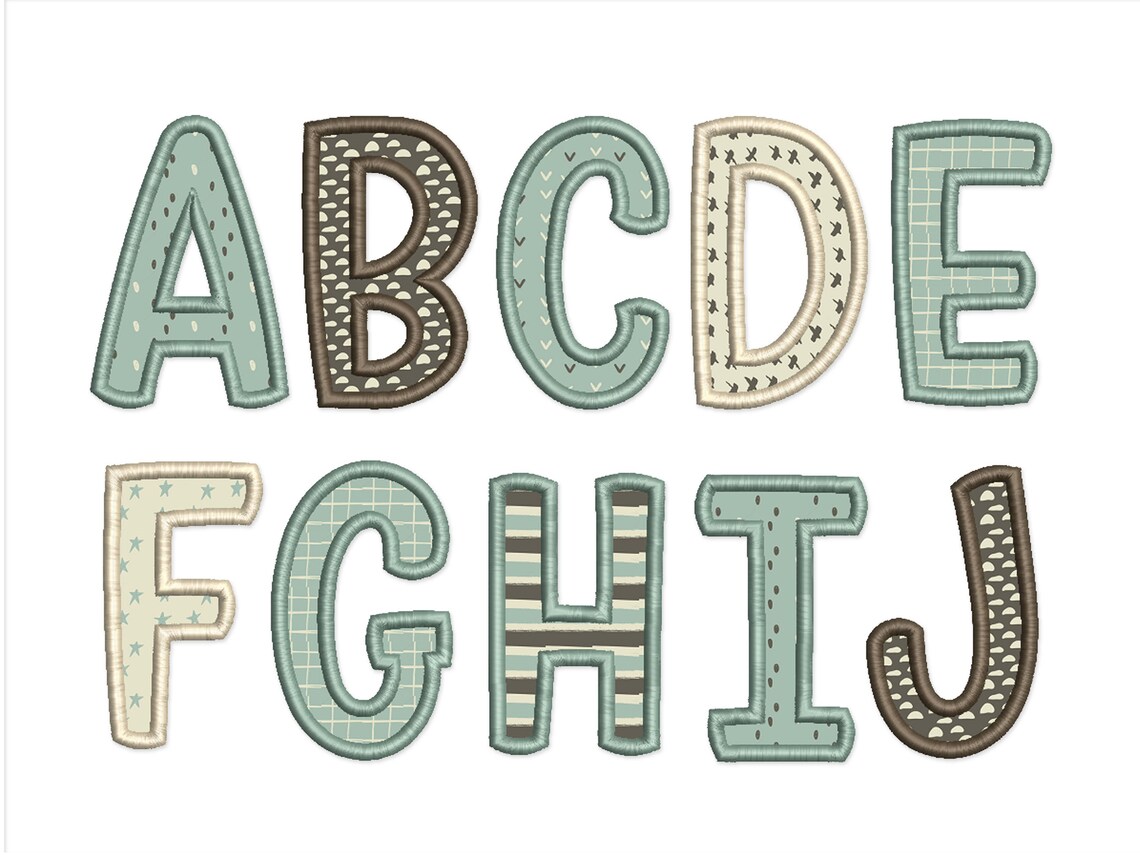 Applique Font for Machine Embroidery Alphabet 2 - Etsy