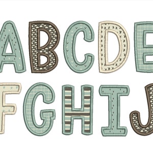 Applique Font for Machine Embroidery Alphabet 2", 3", 4", 5" Sizes BX ...