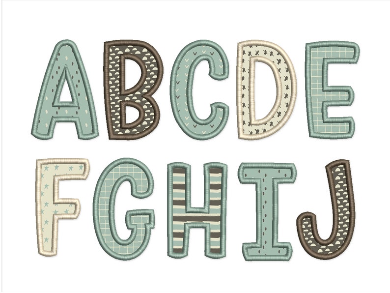 Applique Font for Machine Embroidery Alphabet 2", 3", 4", 5" Sizes BX ...