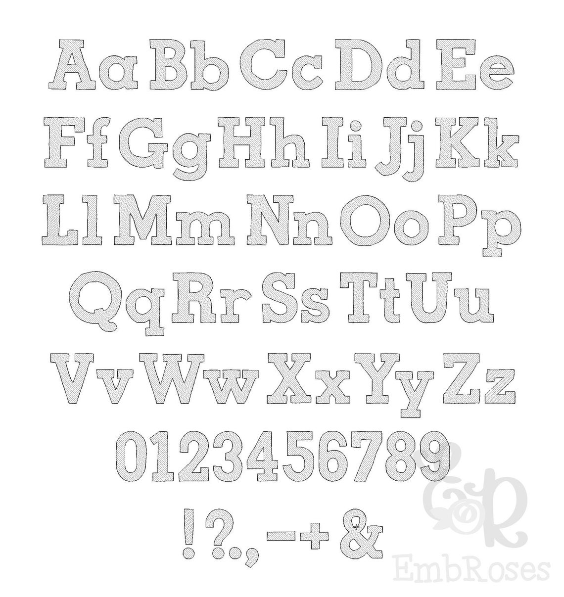 Sketch Font for Machine Embroidery Weightless Alphabet 7 - Etsy