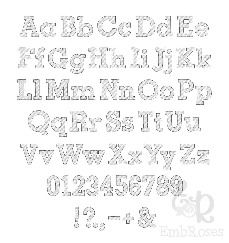 Sketch Font for Machine Embroidery Weightless Alphabet 7 - Etsy