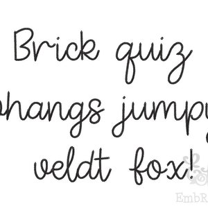 Dense Chain Script Font "mili" for Machine Embroidery Alphabet 1", 1.25 ...