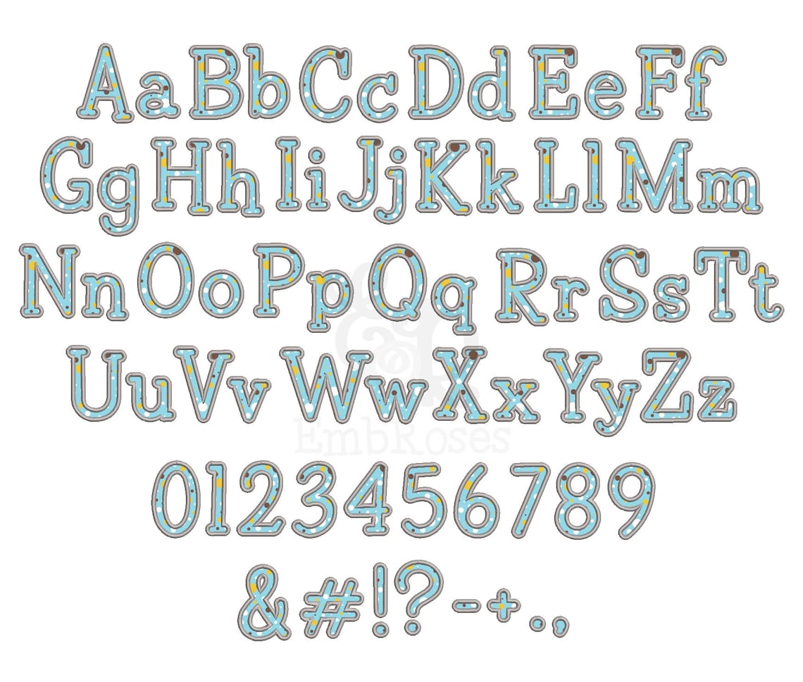 Satin Applique Font Machine Embroidery Alphabet 4 Sizes: 2", 3", 4", 5 ...