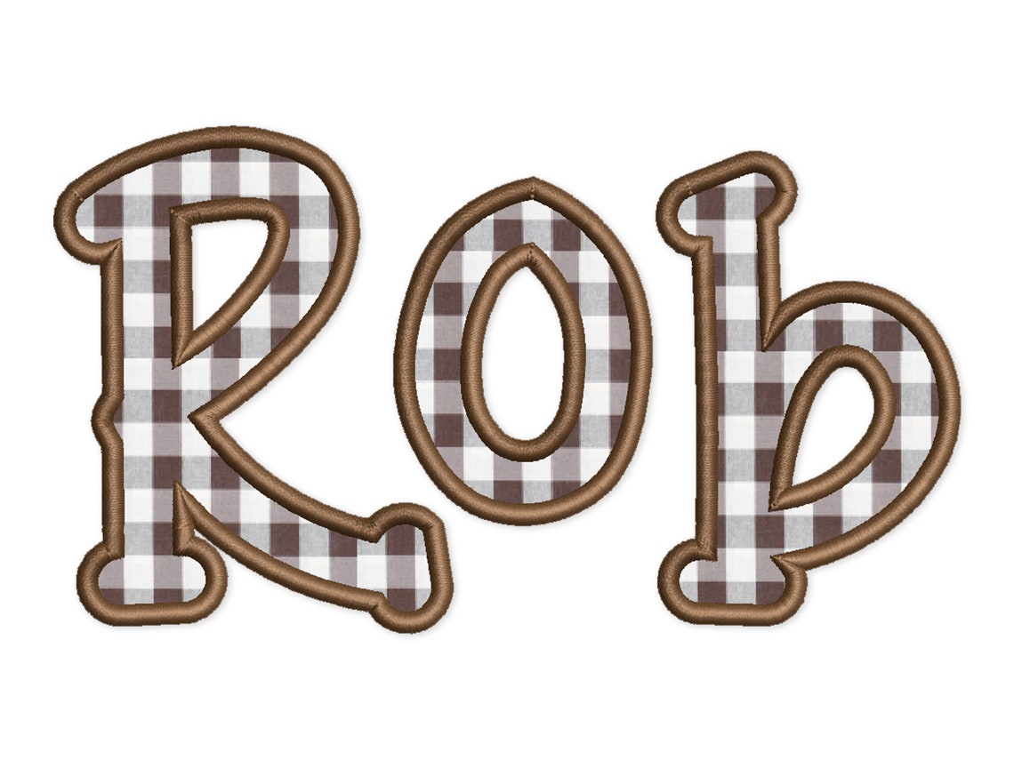 Satin Applique Font Machine Embroidery Alphabet 4 Sizes: 2", 3", 4", 5 ...