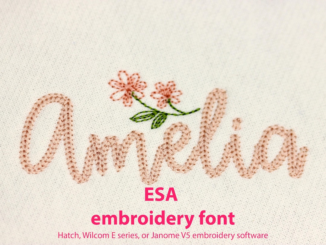 ESA Font Dense Chain Script Font for Machine Embroidery Alphabet 3 ...