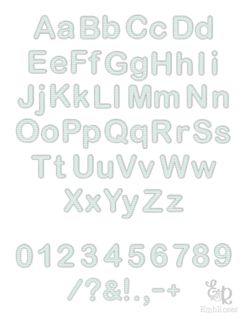 Blanket Applique Font Machine Embroidery Alphabet 4 Sizes BX Format is ...