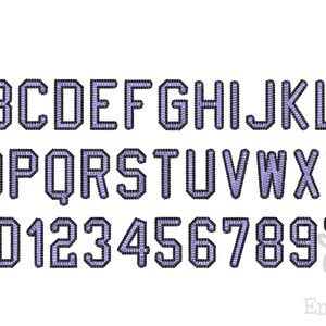 Chain Narrow Machine Embroidery 2 Color Font With Outline Alphabet 5 ...