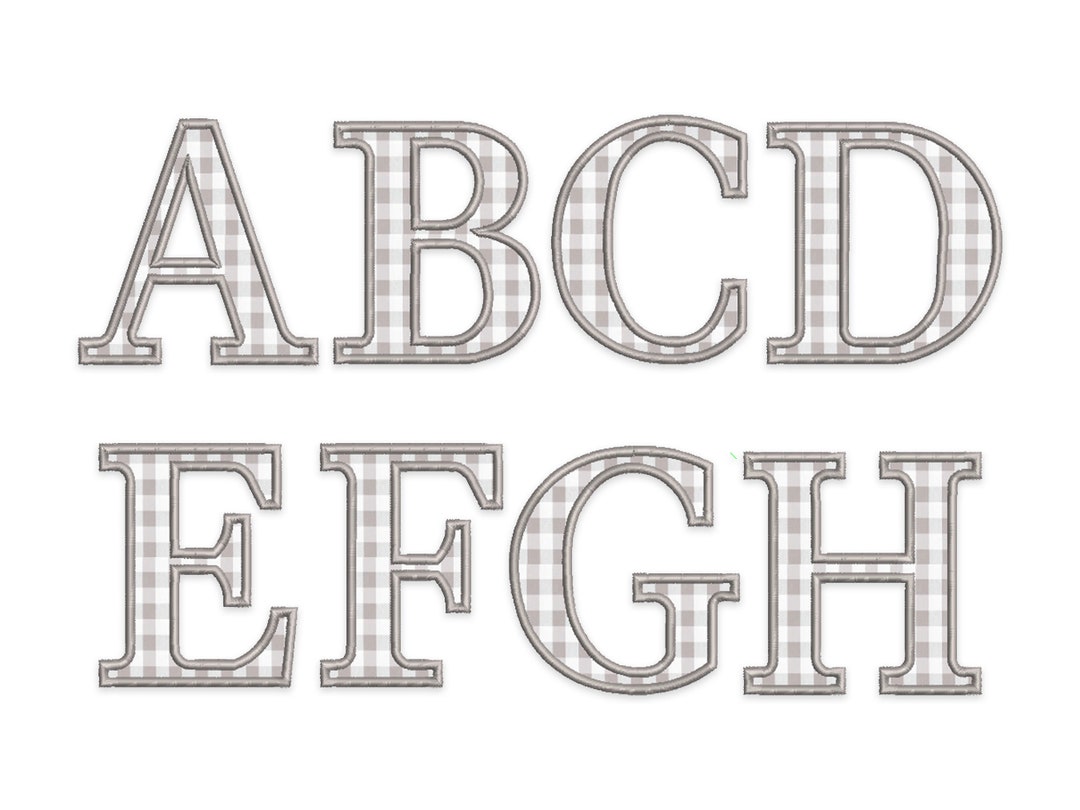 Satin Applique Font Machine Embroidery Alphabet 6 Sizes: 2", 3", 4", 5 ...
