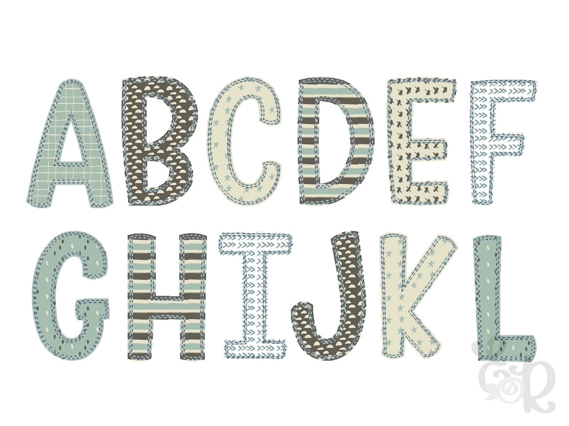 Raggy Applique Font for Machine Embroidery Free Edge Alphabet - Etsy