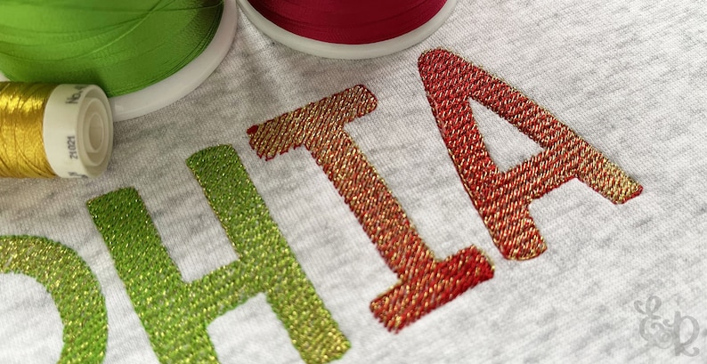Gradient Font for Machine Embroidery ORDINARY THREADS Required - Etsy