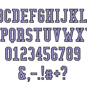 ESA Font! Narrow College Font With Outline Machine Filled Embroidery ...