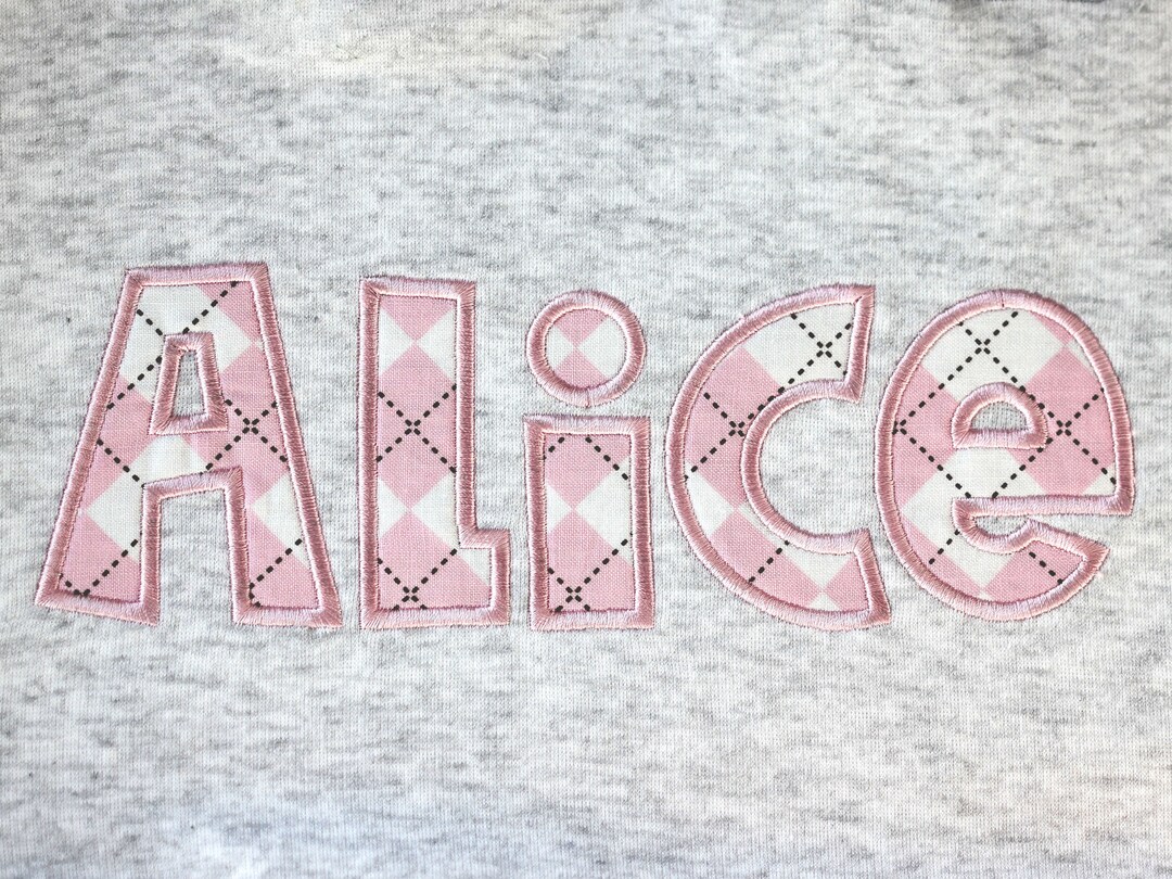 Applique Font for Machine Embroidery Wide Satin Alphabet 5 Sizes: 1.5 ...