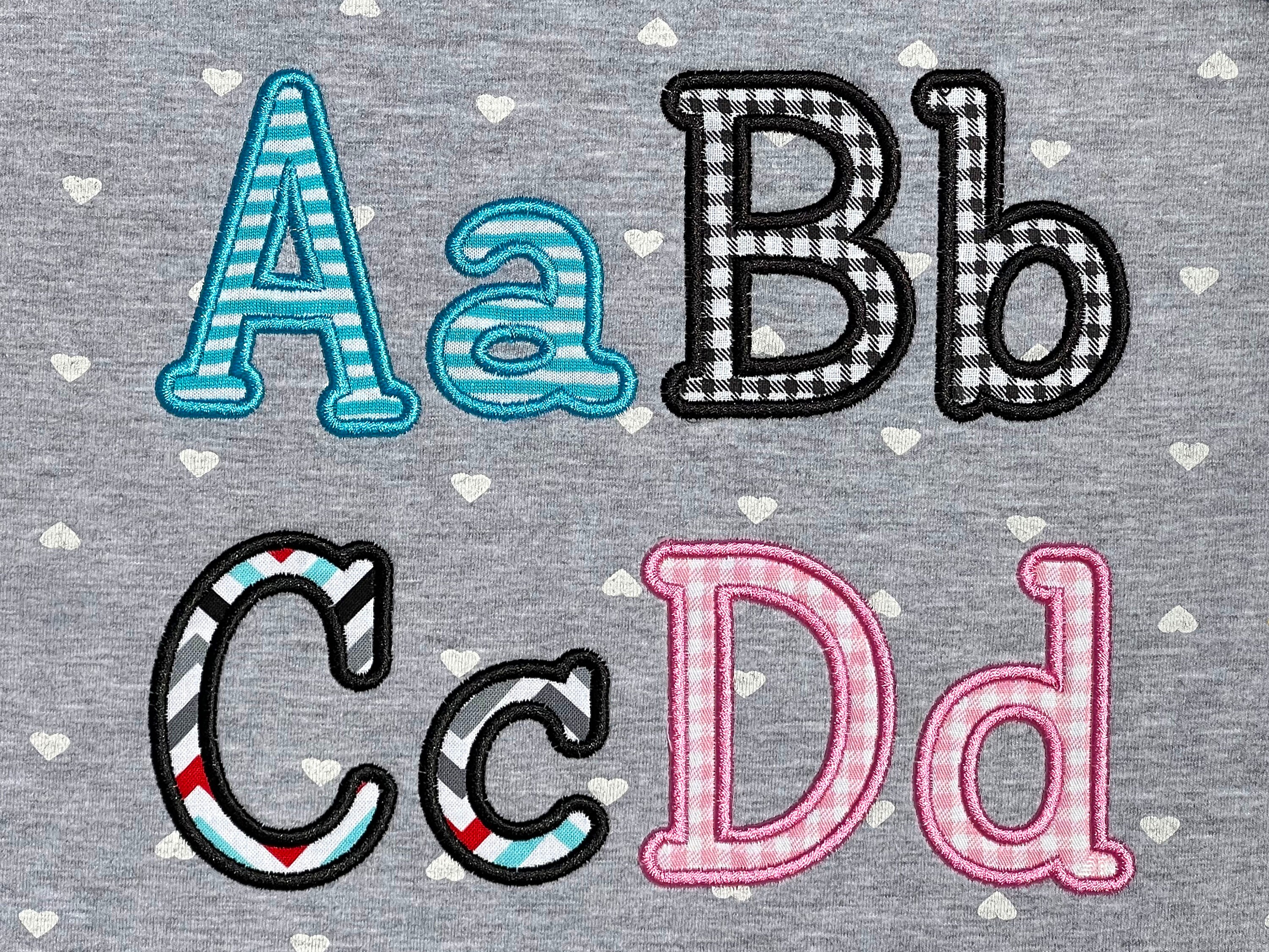 Satin Applique Font Machine Embroidery Alphabet 4 Sizes: 2", 3", 4", 5 ...