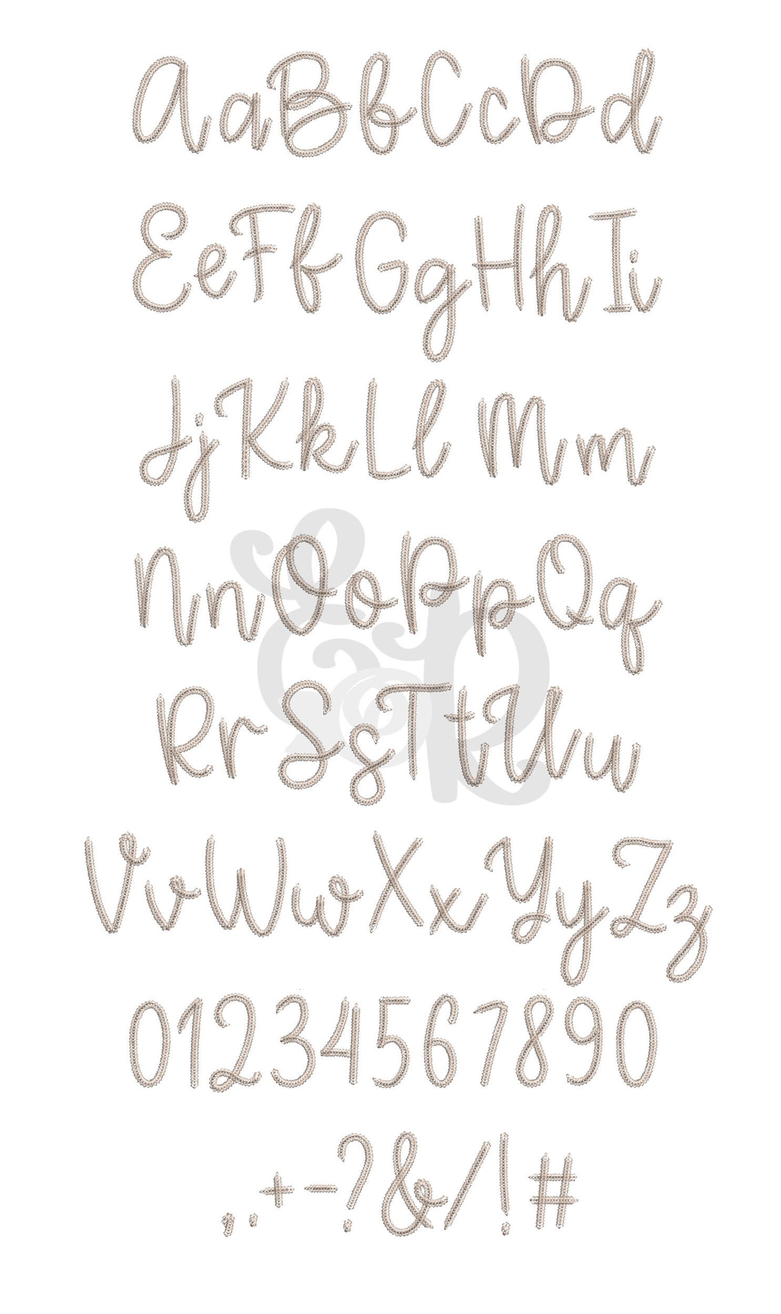 Wide Chain Script 2 Machine Embroidery Font Alphabet 6 LARGE - Etsy