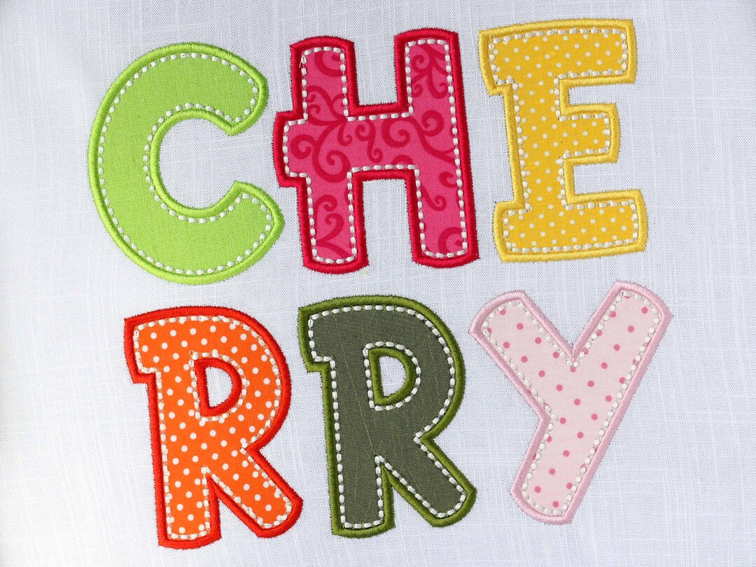 Applique Font for Machine Embroidery Alphabet With Motif Stitchline 2 ...