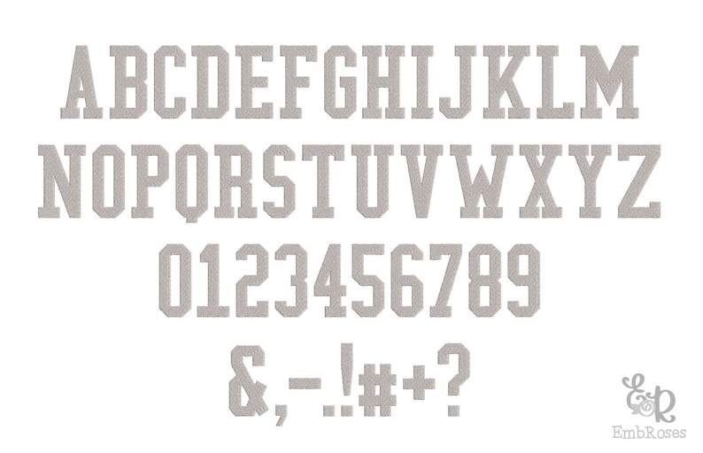 Narrow College Step Stitch Font for Machine Embroidery Varsity Alphabet ...