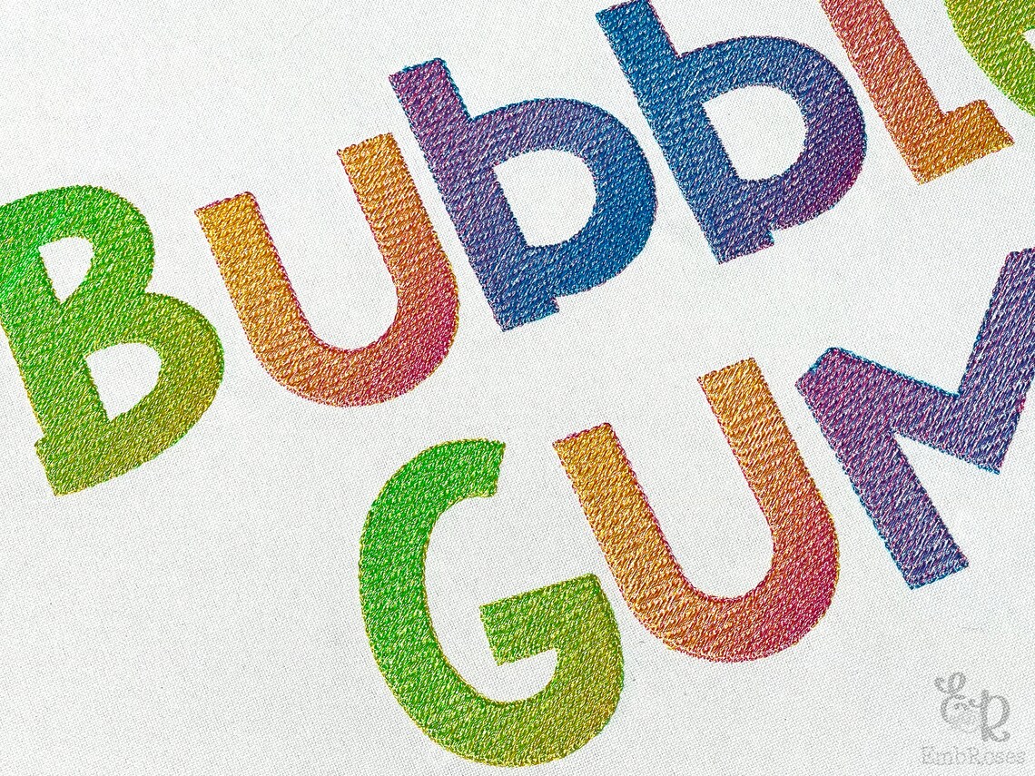 Gradient Font for Machine Embroidery ORDINARY THREADS Required Ombre ...