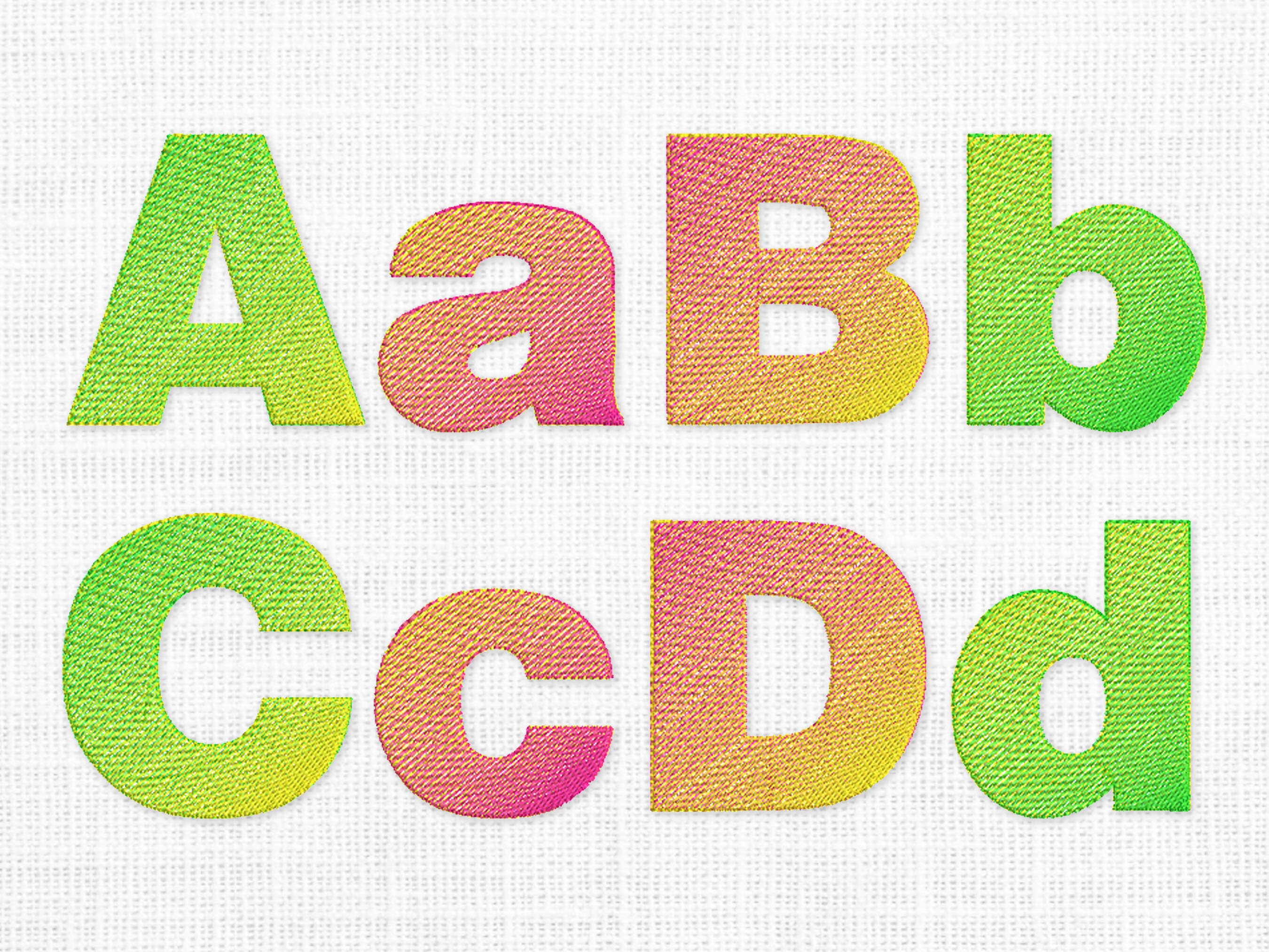 Gradient Font for Machine Embroidery ORDINARY THREADS Required Ombre ...