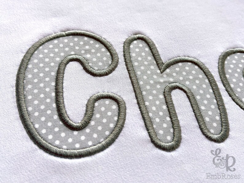 Satin Applique Font Machine Embroidery Alphabet 4 Sizes: - Etsy