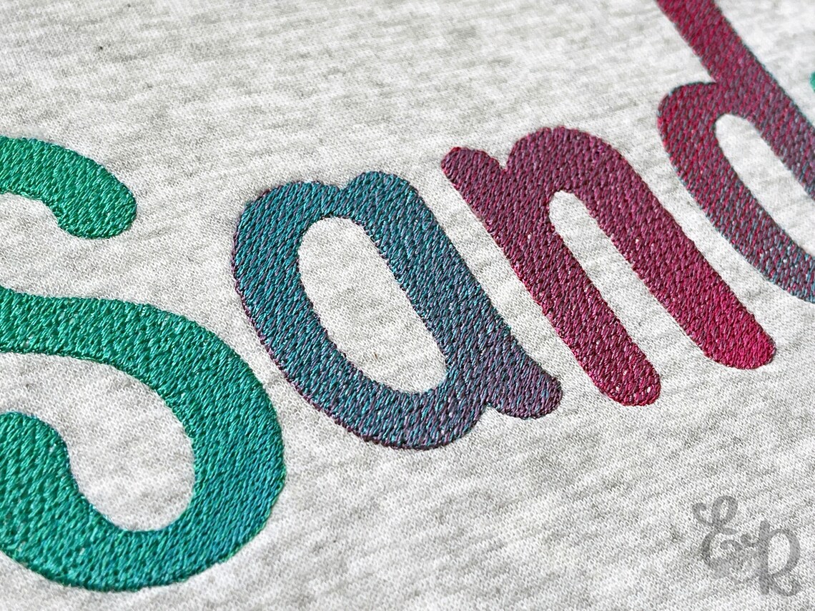 Gradient Font for Machine Embroidery ORDINARY THREADS Required - Etsy