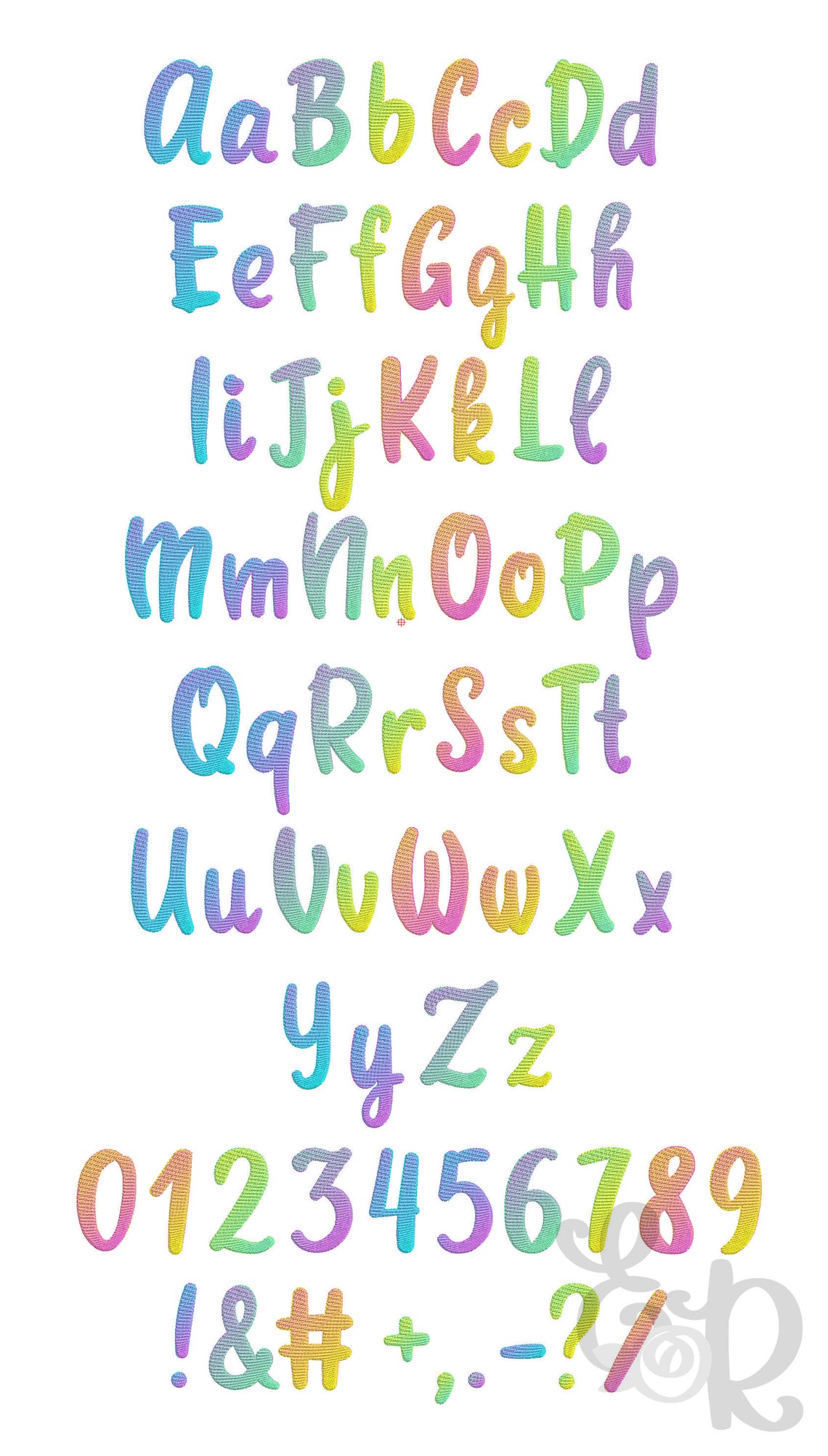 Gradient Font for Machine Embroidery ORDINARY THREADS Required Ombre ...