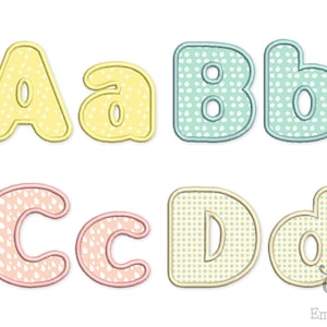 Satin Applique Font Machine Embroidery Alphabet 4 Sizes: 2", 3", 4", 5 ...